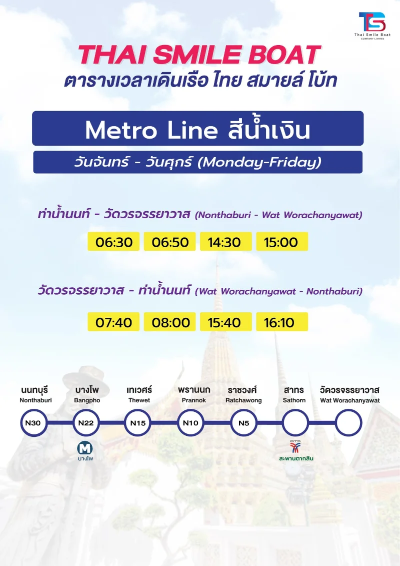Thai Smile Boat, Bangkok: Routes, Timetable, Fare, Tickets